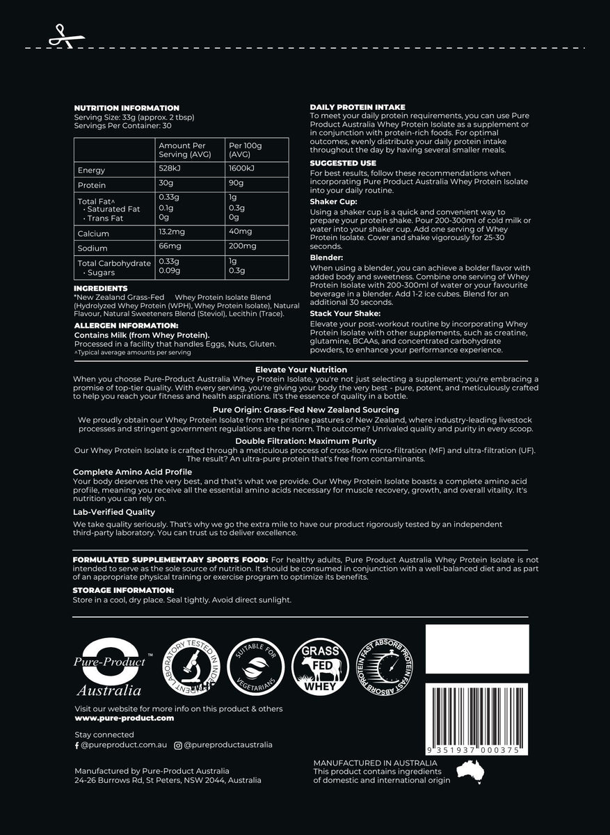 Whey Protein Isolate - WPI Powder from New Zealand– Pure Product Australia